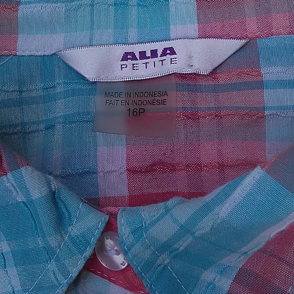 Alia | Tops | Alia Petite Plaid Texture Button Down Shirt Sz 6p | Poshmark